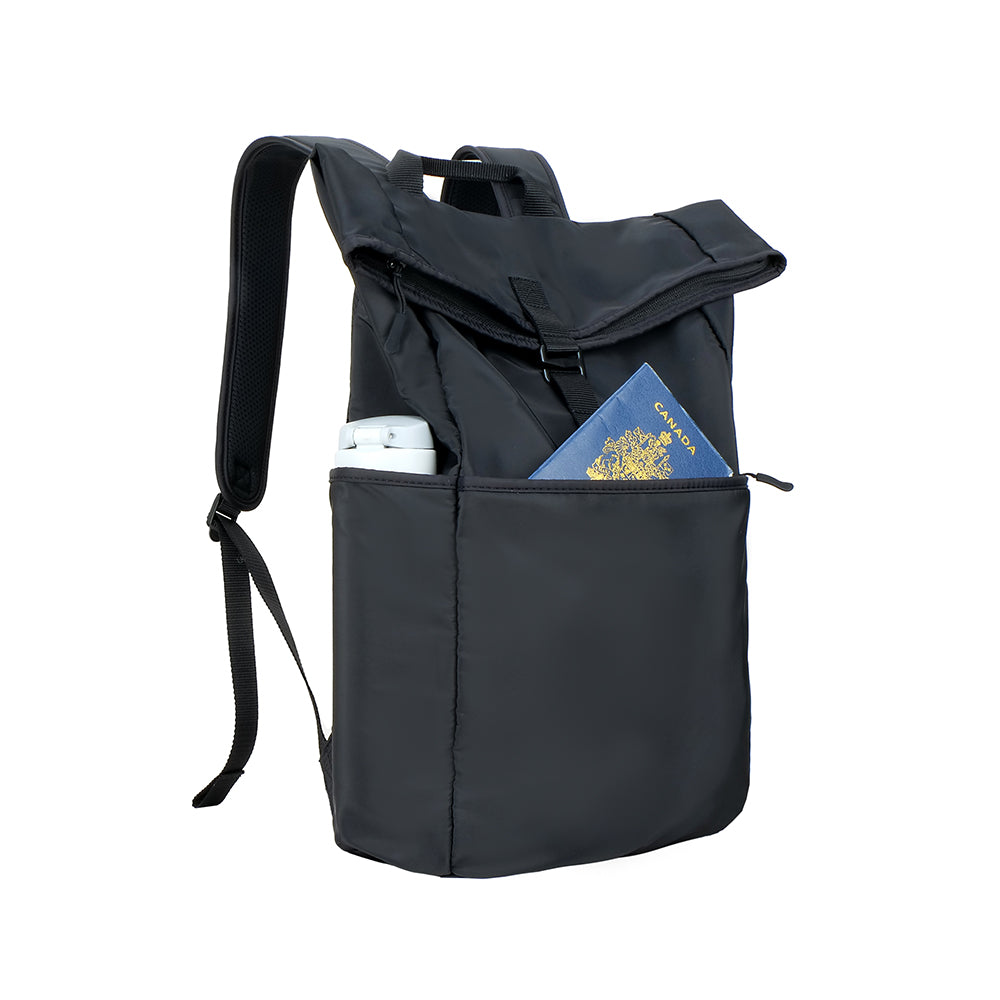 AGVA 15.6" Rollable Travel Laptop Backpack - Black (Pre-Order) – agvabags